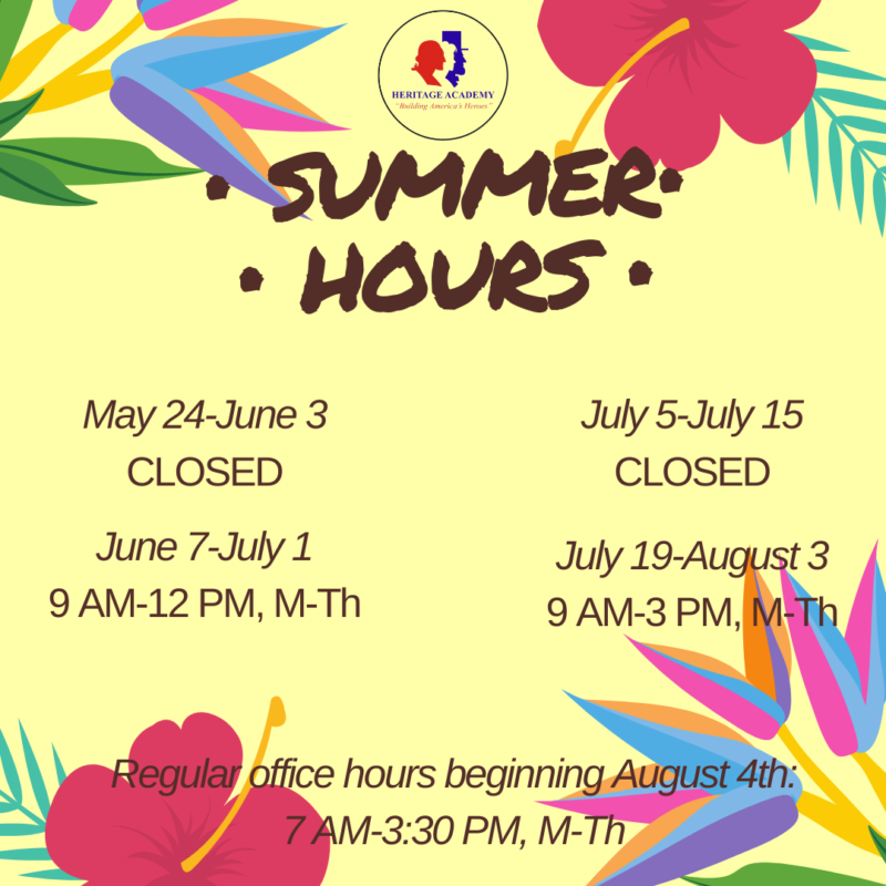 Summer Announcements | Heritage AcademyLaveen